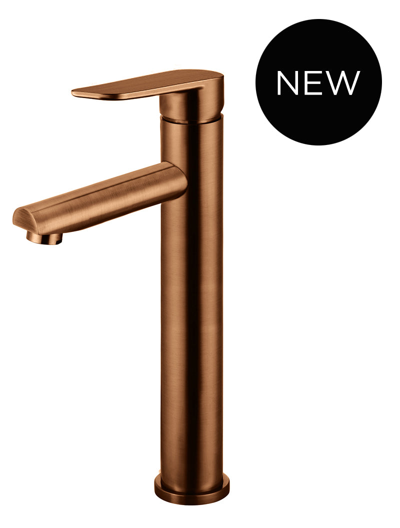 Round Paddle Tall Lustre Bronze Basin Mixer by Meir Australia
