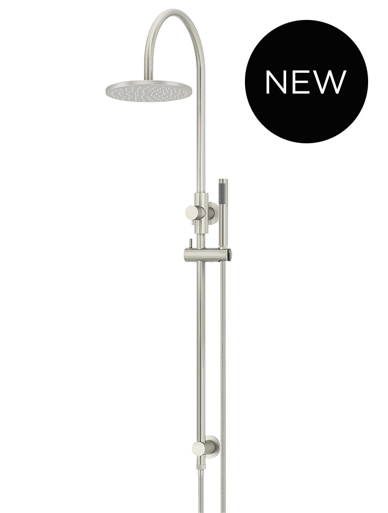 Round Gooseneck Shower Set with 200mm rose, Single-Function Hand Shower ...